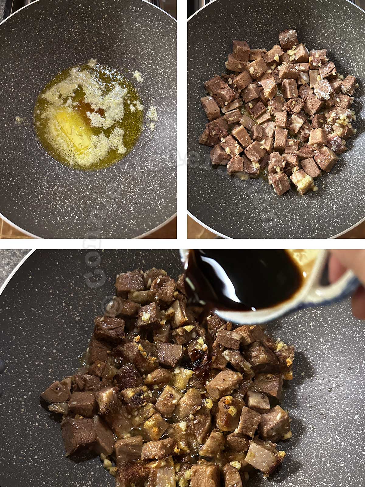 Beef (ox) tongue salpicao