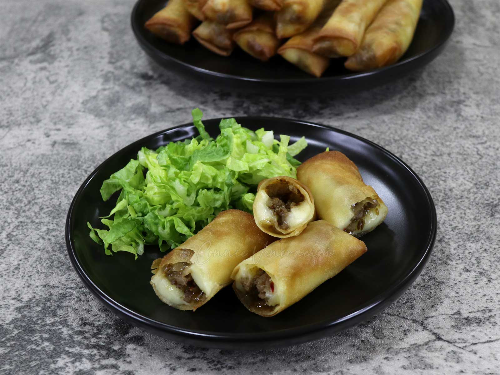 Cheese and pork curry harumaki